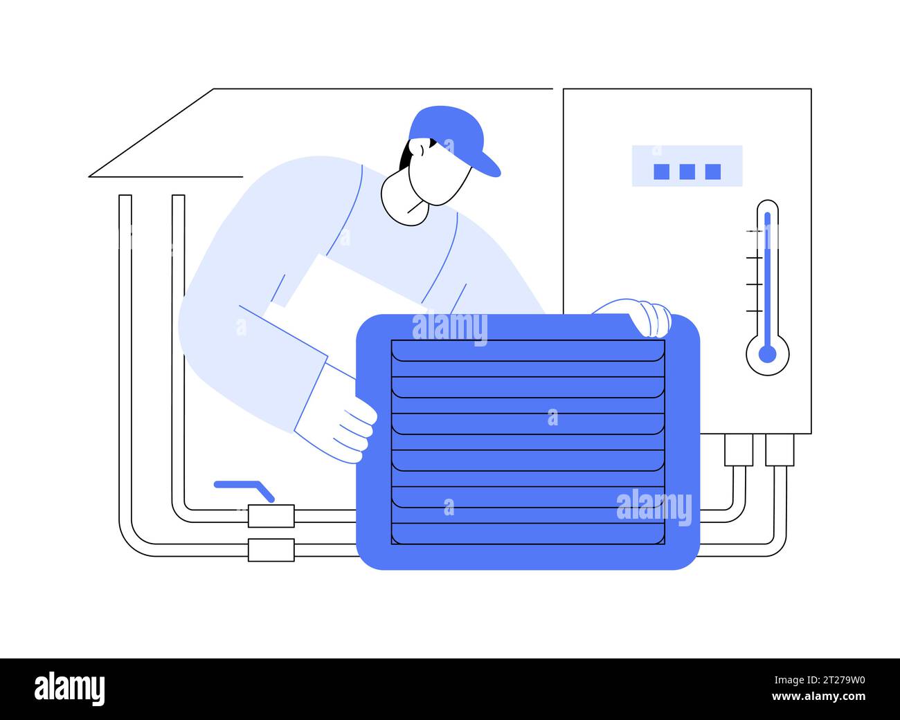 Heating system installation abstract concept vector illustration Stock ...