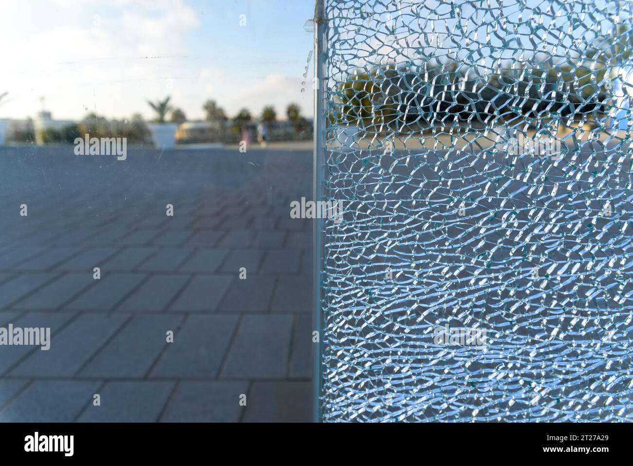 glass, fence, broken, shattered, damage, impact, destruction, safety ...