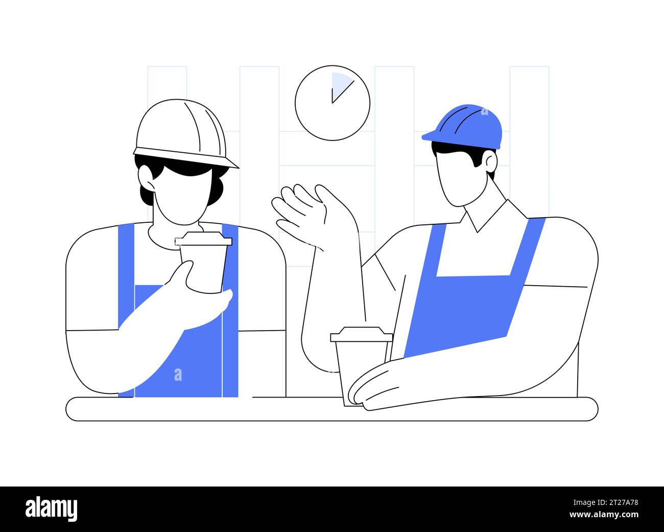 Coffee break at the construction site abstract concept vector ...