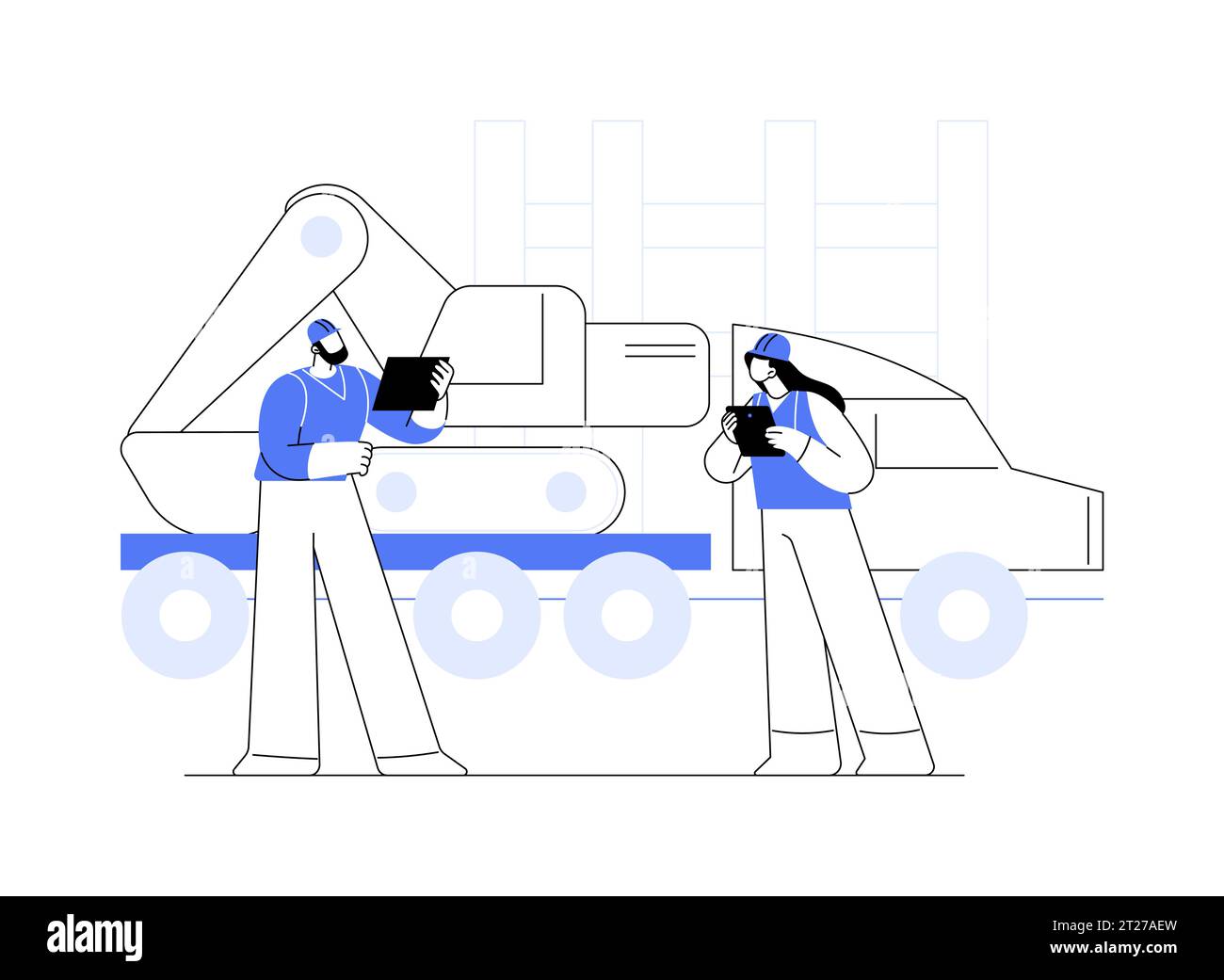 Heavy machinery delivery abstract concept vector illustration Stock ...