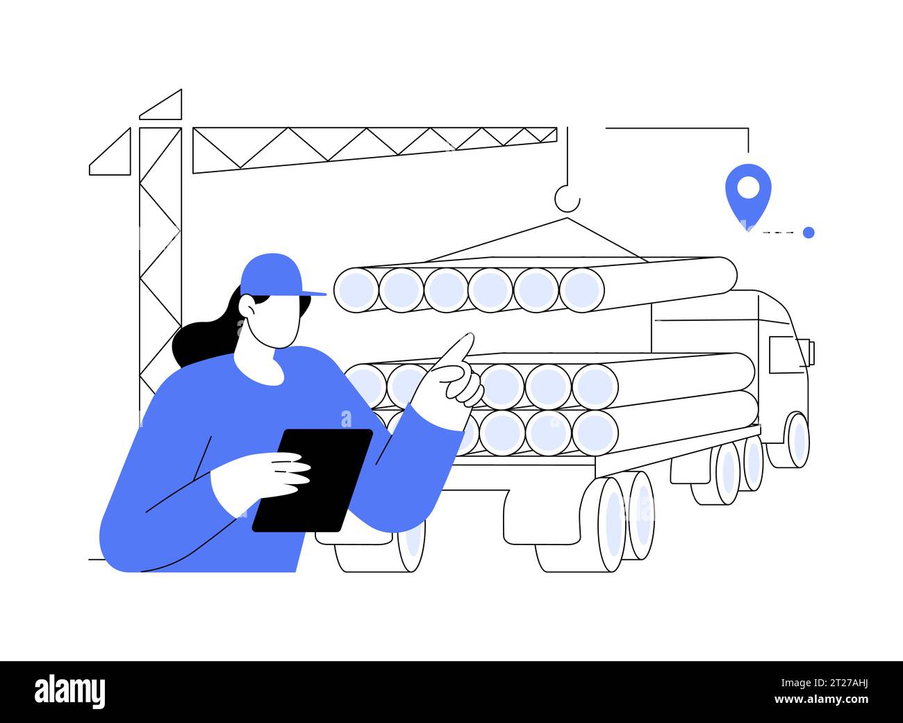 Construction materials delivery abstract concept vector illustration ...