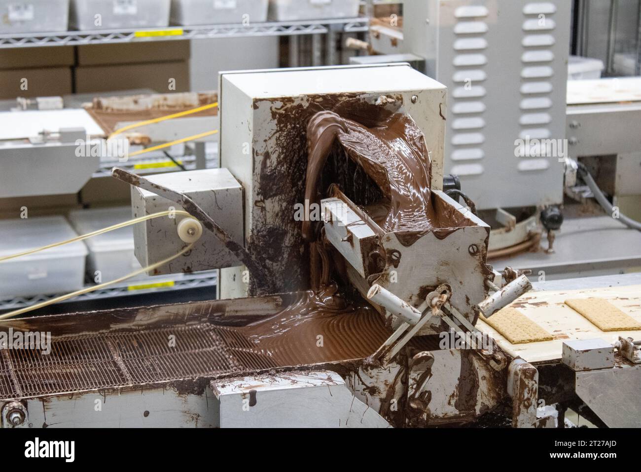 chocolate factory machine Stock Photo - Alamy
