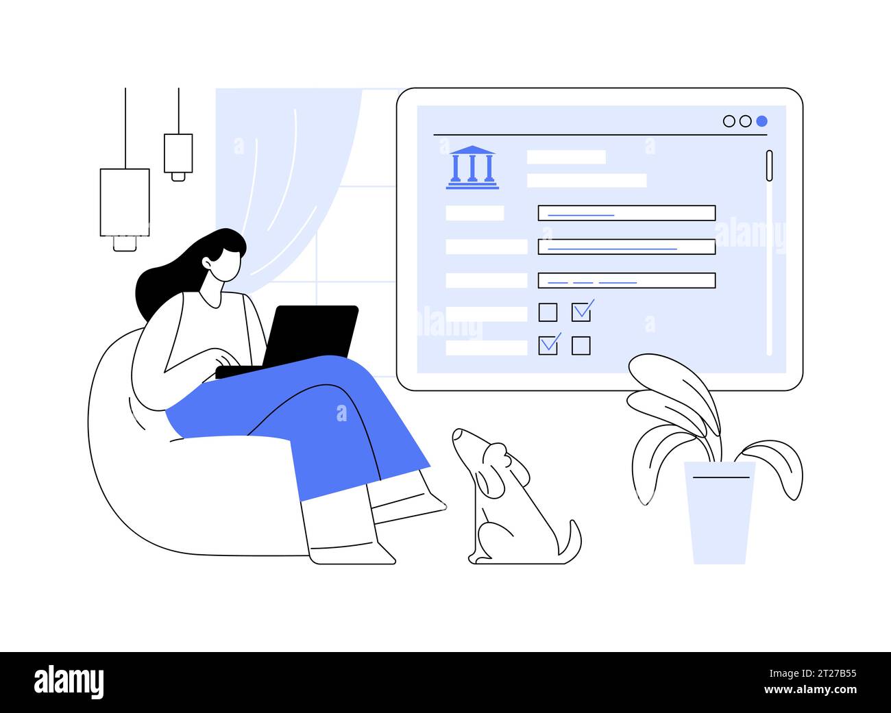 Filling census form online abstract concept vector illustration Stock ...