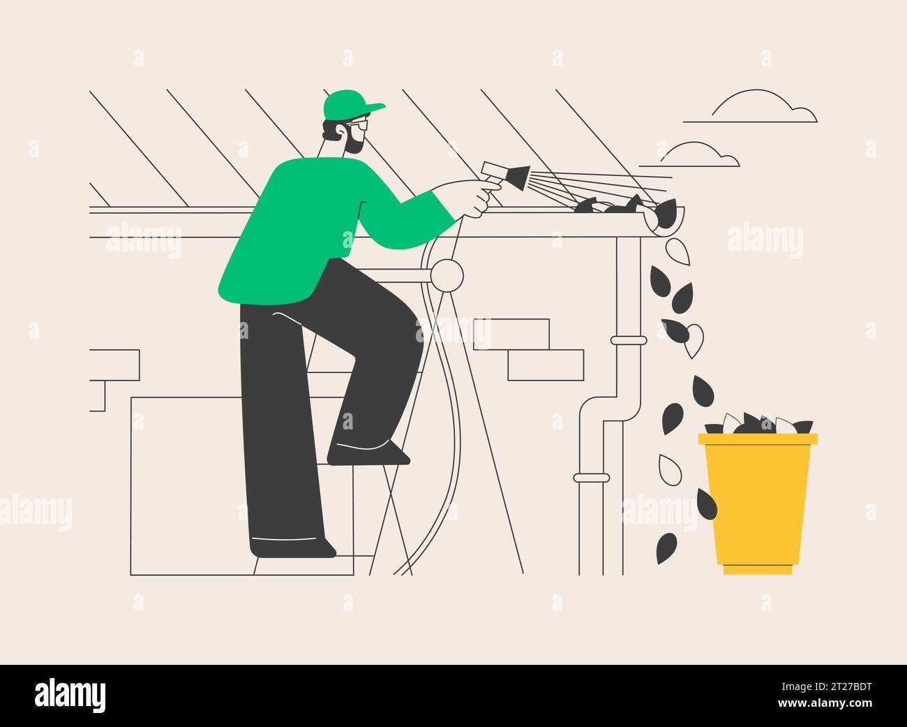 Gutter cleaning abstract concept vector illustration Stock Vector Image ...