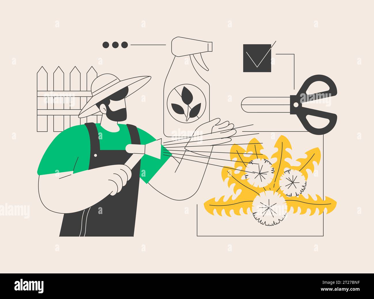Dandelion removal abstract concept vector illustration Stock Vector ...