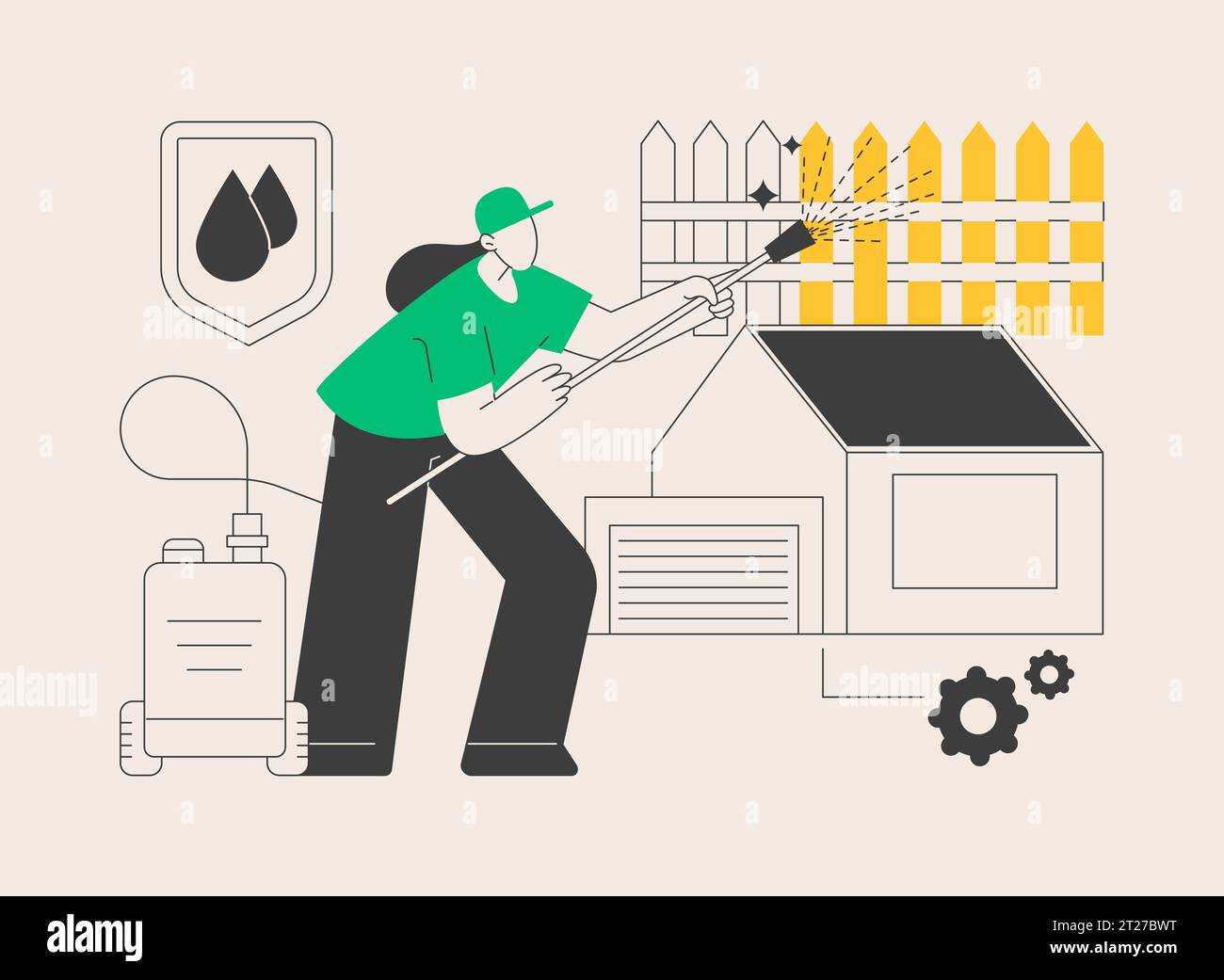 Power washing abstract concept vector illustration Stock Vector Image ...