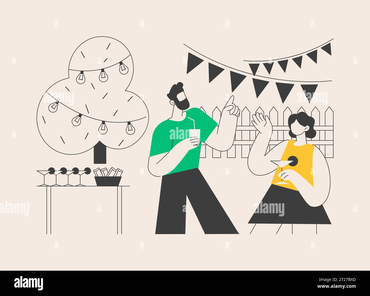 Garden party decoration abstract concept vector illustration Stock ...