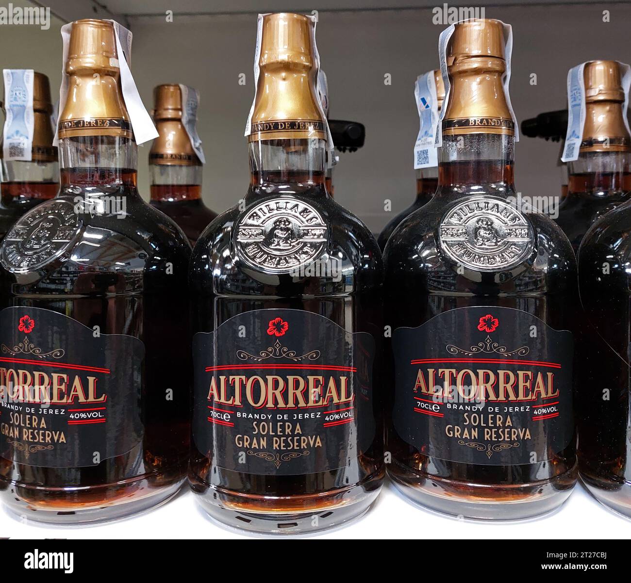 Altorreal Solera Gran Reserva Brandy de jerez bottles in a supermarket ...