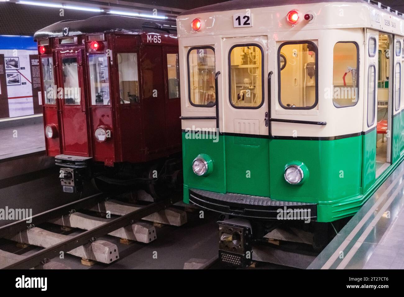 Madrid, Spain - October 10, 23: Old subway cars, renovated and vintage ...