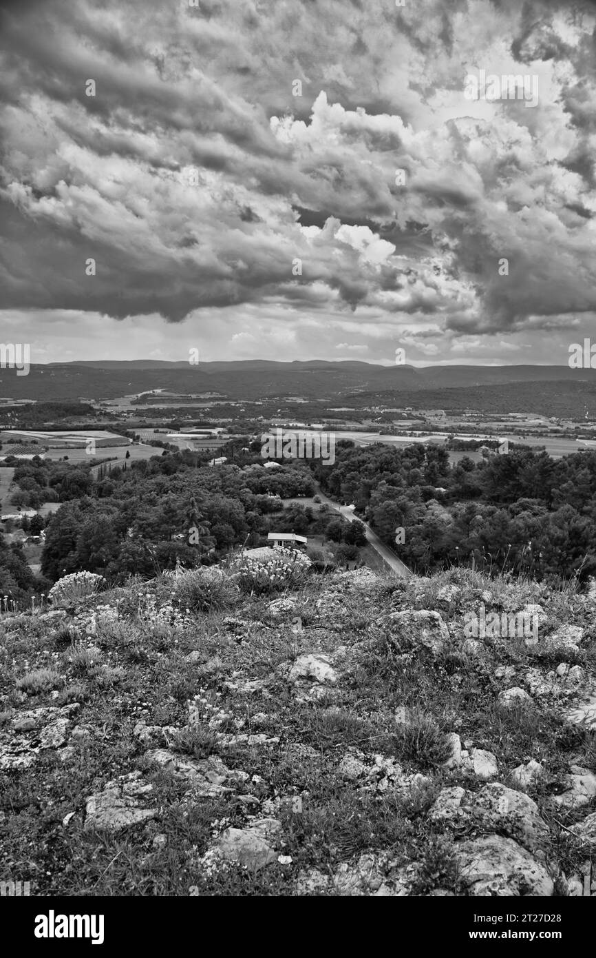 Beautiful panorama landscape view Black and White Stock Photos & Images ...