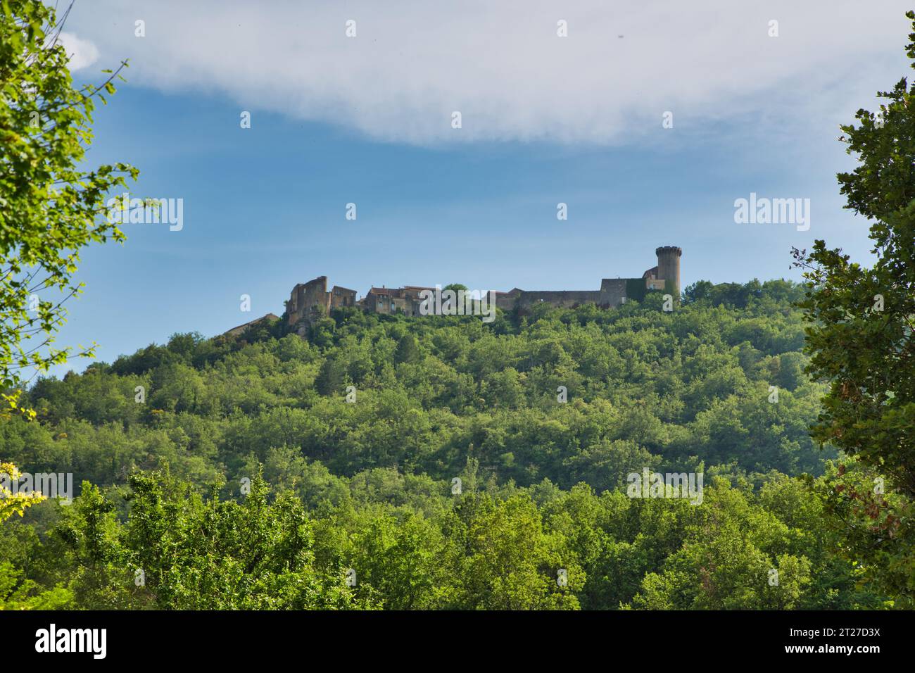 high up on the hill, the beautiful french town of "viens Stock Photo ...