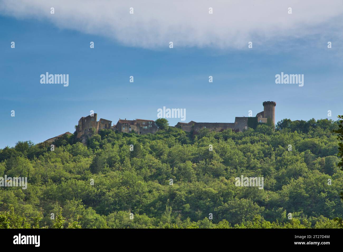 high up on the hill, the beautiful french town of "viens Stock Photo ...