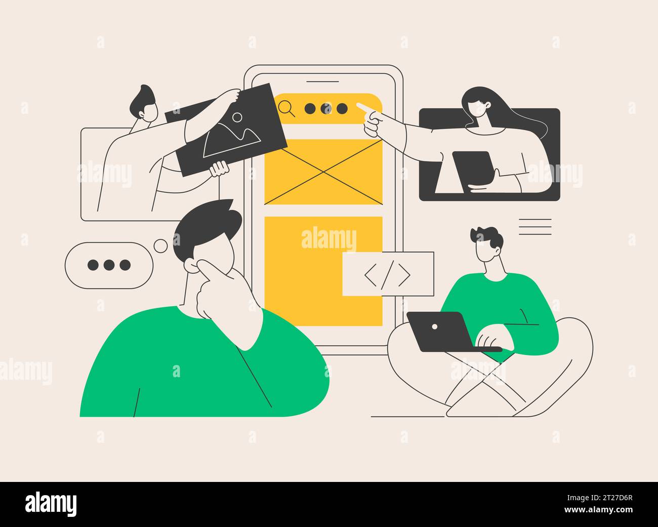 Web application design abstract concept vector illustration Stock ...