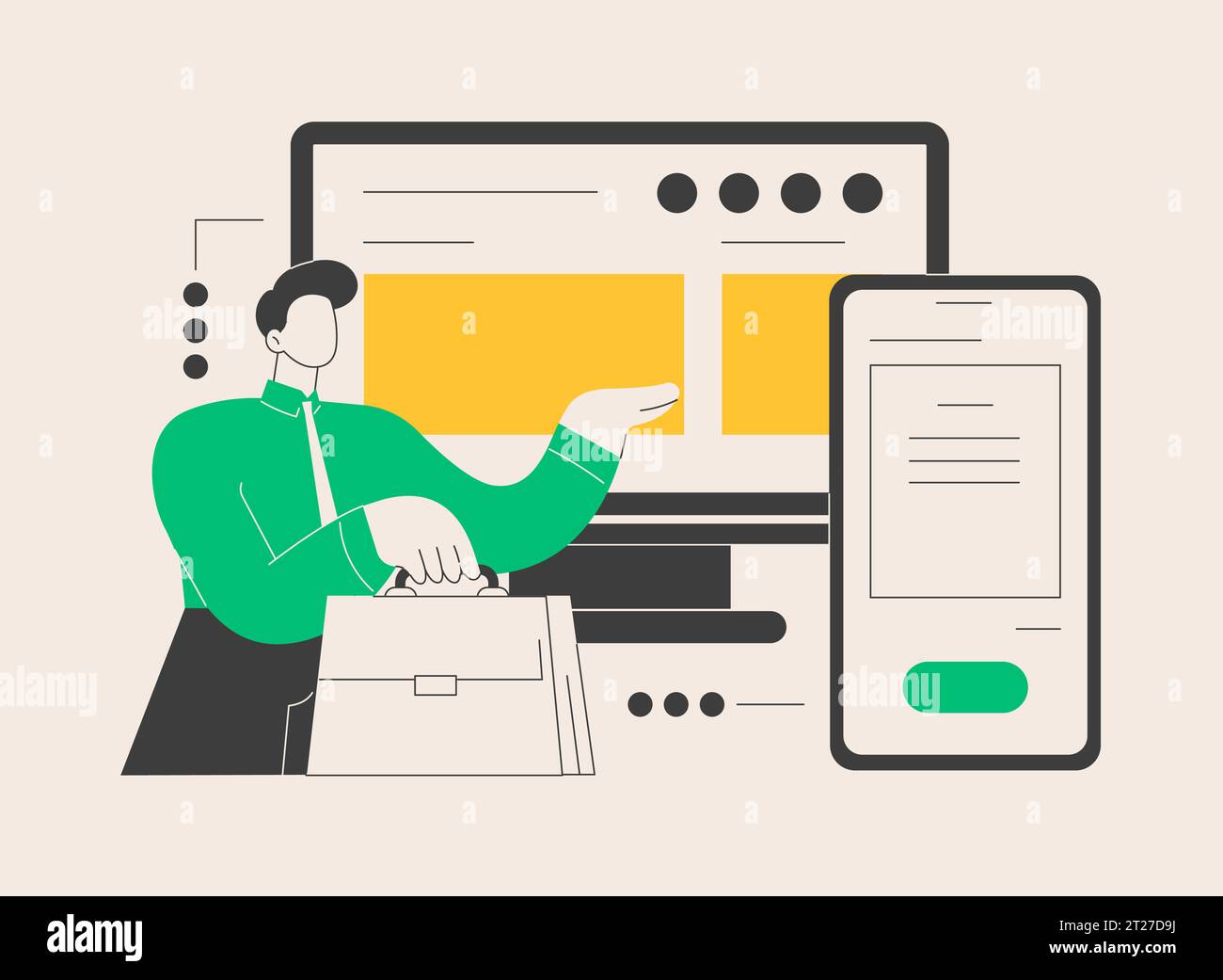 Corporate website abstract concept vector illustration Stock Vector ...