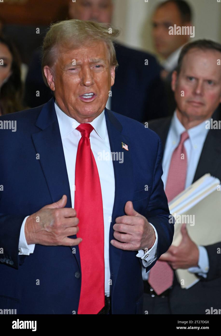 New York, New York, USA. 17th Oct, 2023. Former President Donald Trump ...