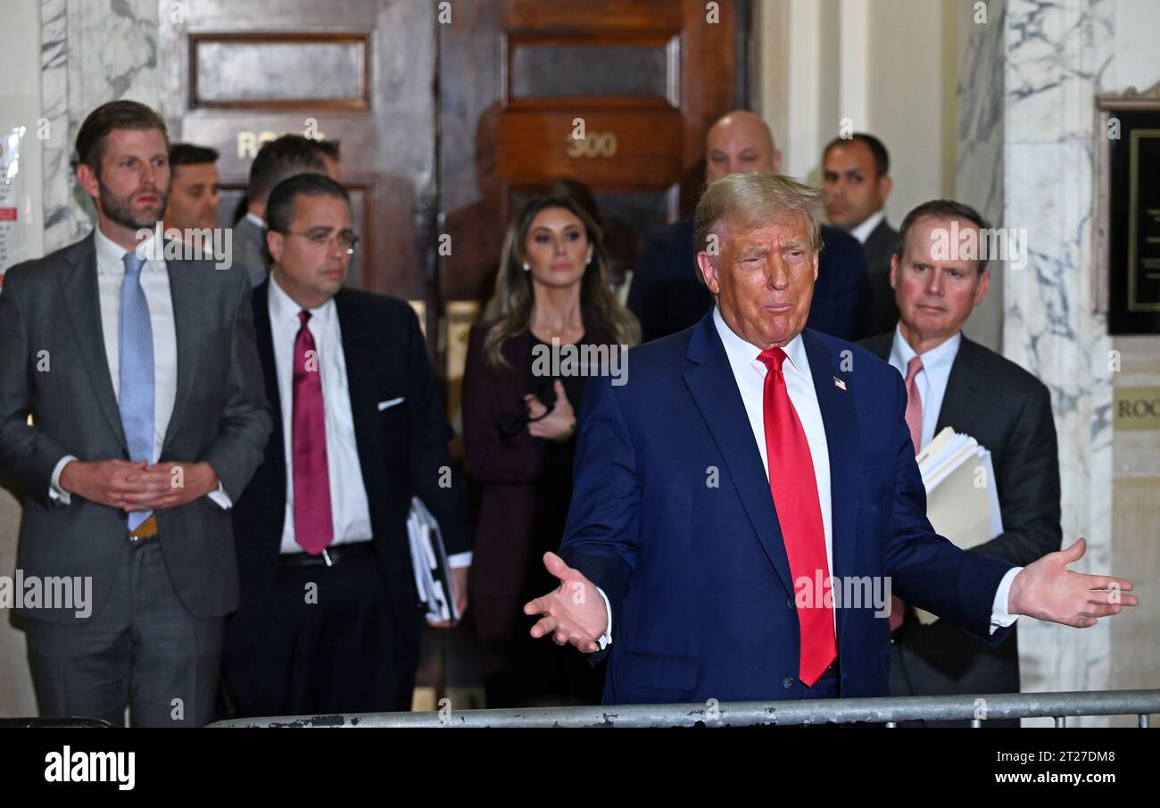 New York, New York, USA. 17th Oct, 2023. Former President Donald Trump ...