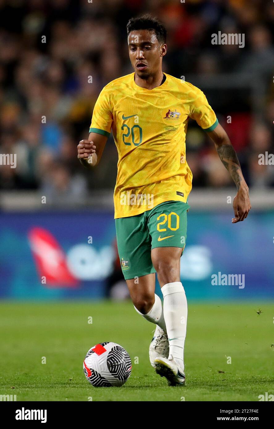 Australia’s Keanu Baccus in action during the international friendly ...