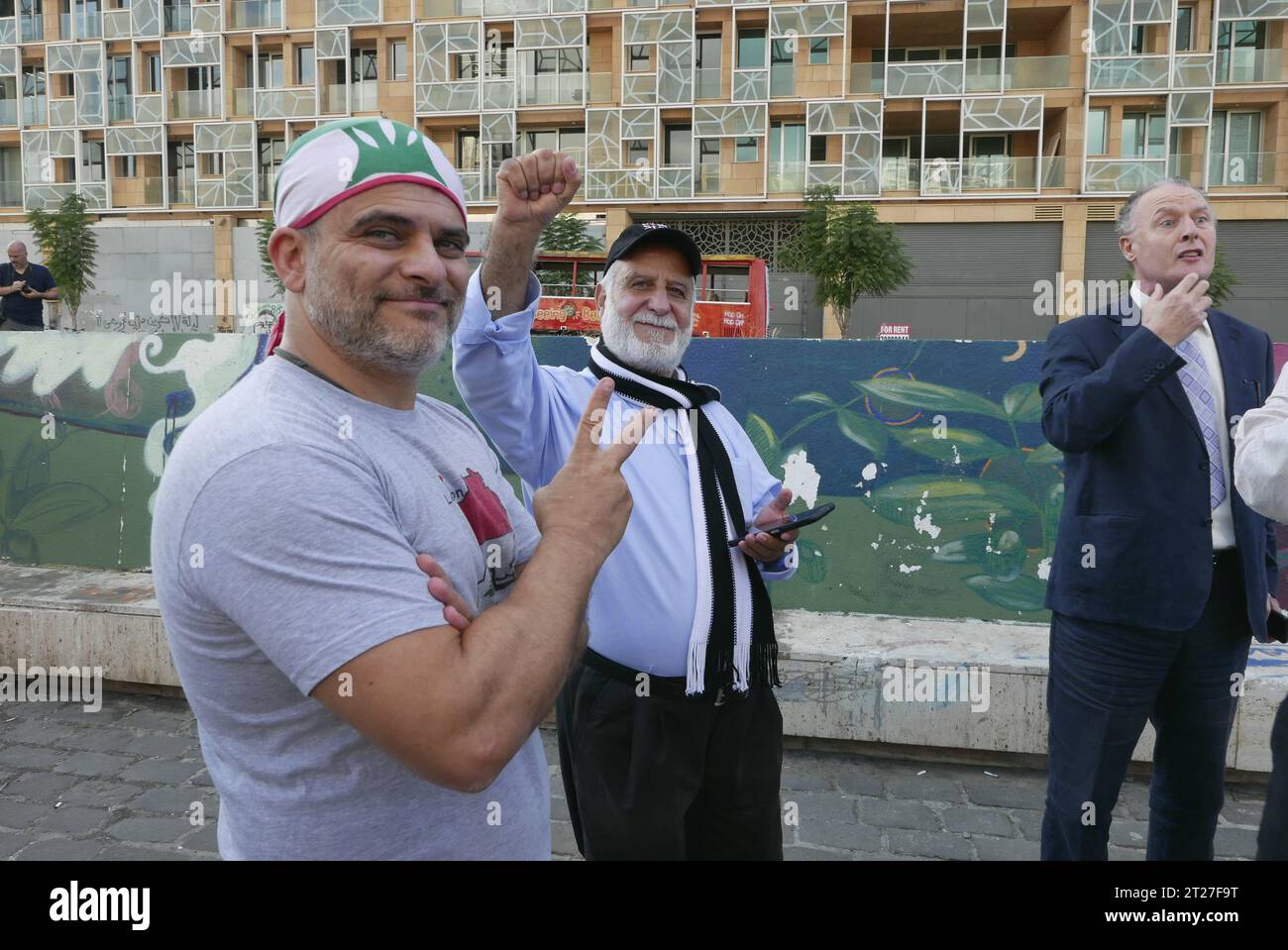 Beirut, Lebanon. 17th Oct, 2023. Dozens of activists mark fourth ...