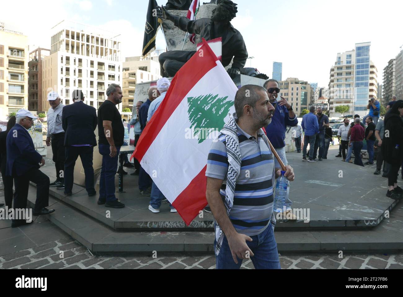 Beirut, Lebanon. 17th Oct, 2023. Dozens of activists mark fourth ...