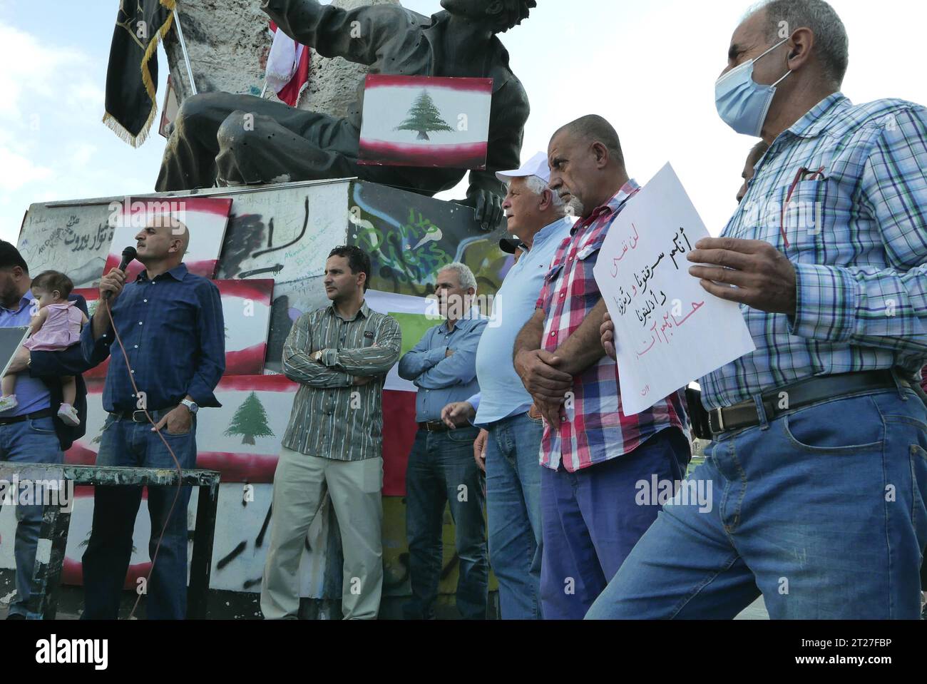 Beirut, Lebanon. 17th Oct, 2023. Dozens of activists mark fourth ...