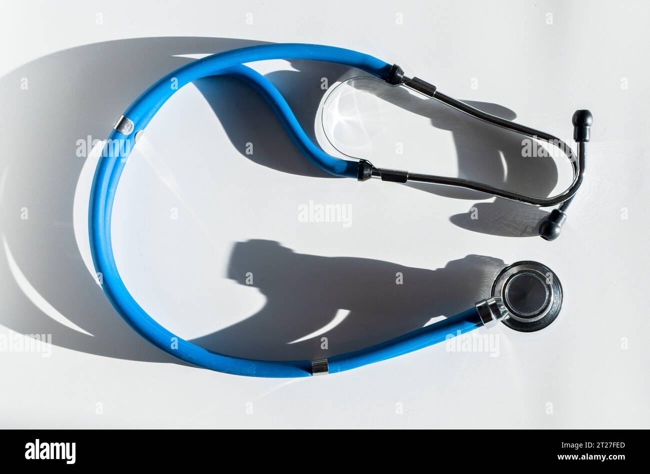Stethoscope, blue medical tool for health, breathe check Stock Photo ...