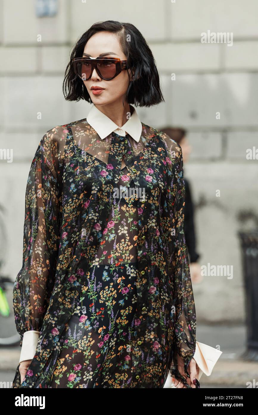 Chriselle Lim outside MAX MARA show during Milan Fashion Week ...