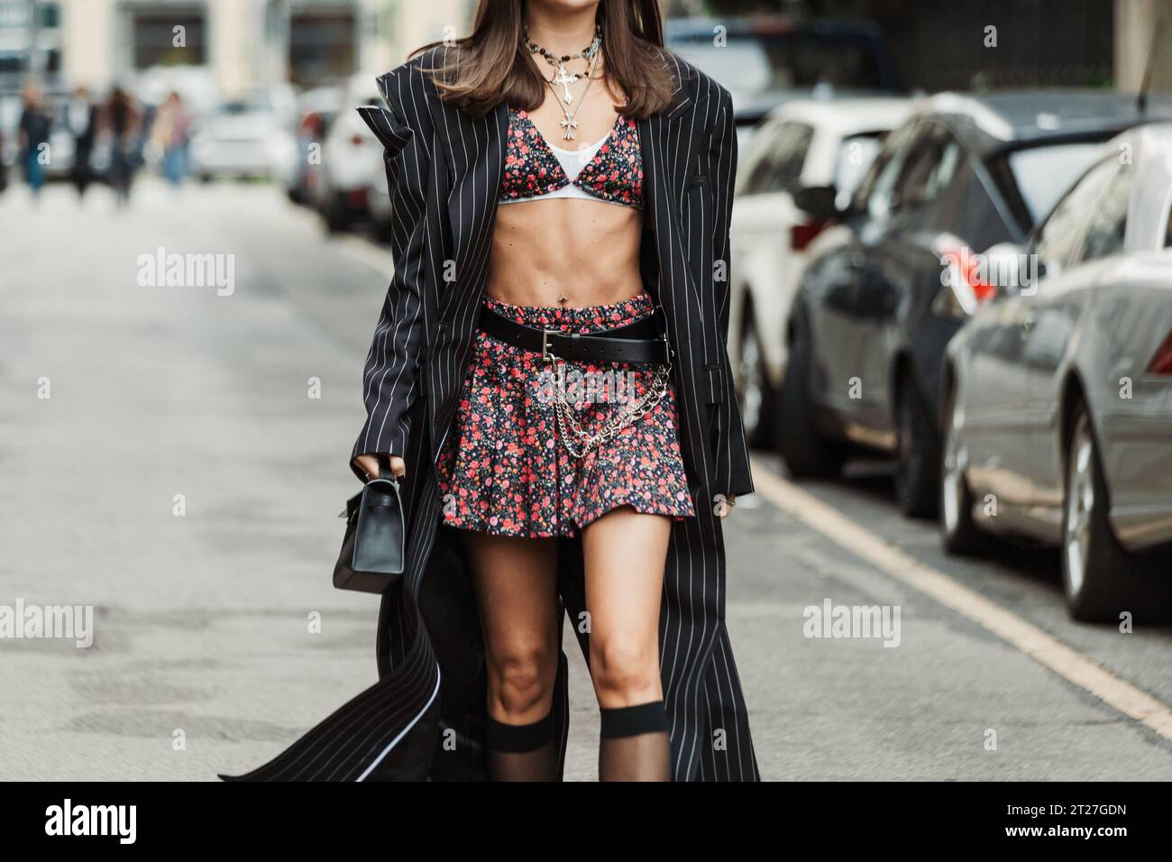Karina Nigay outside MAX MARA show during Milan Fashion Week Womenswear Spring/Summer 2024 Stock ...