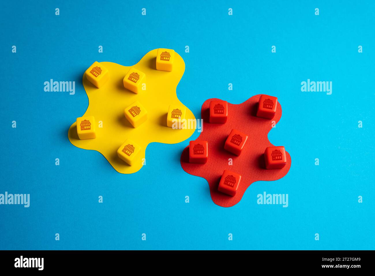 Competing stores and their coverage. Competition for territory and ...
