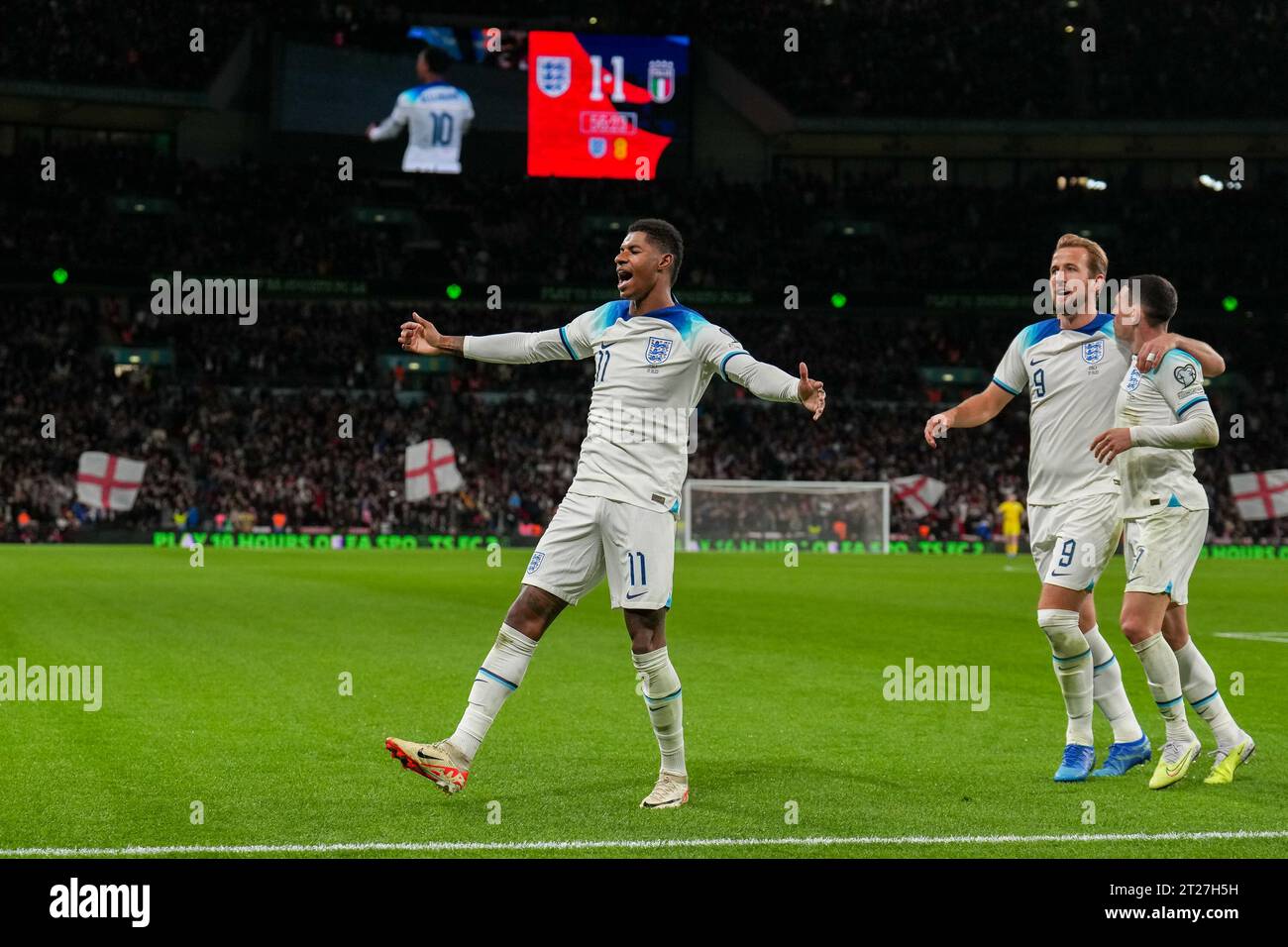 London, UK. 17th Oct, 2023. GOAL - Marcus Rashford (Manchester United ...