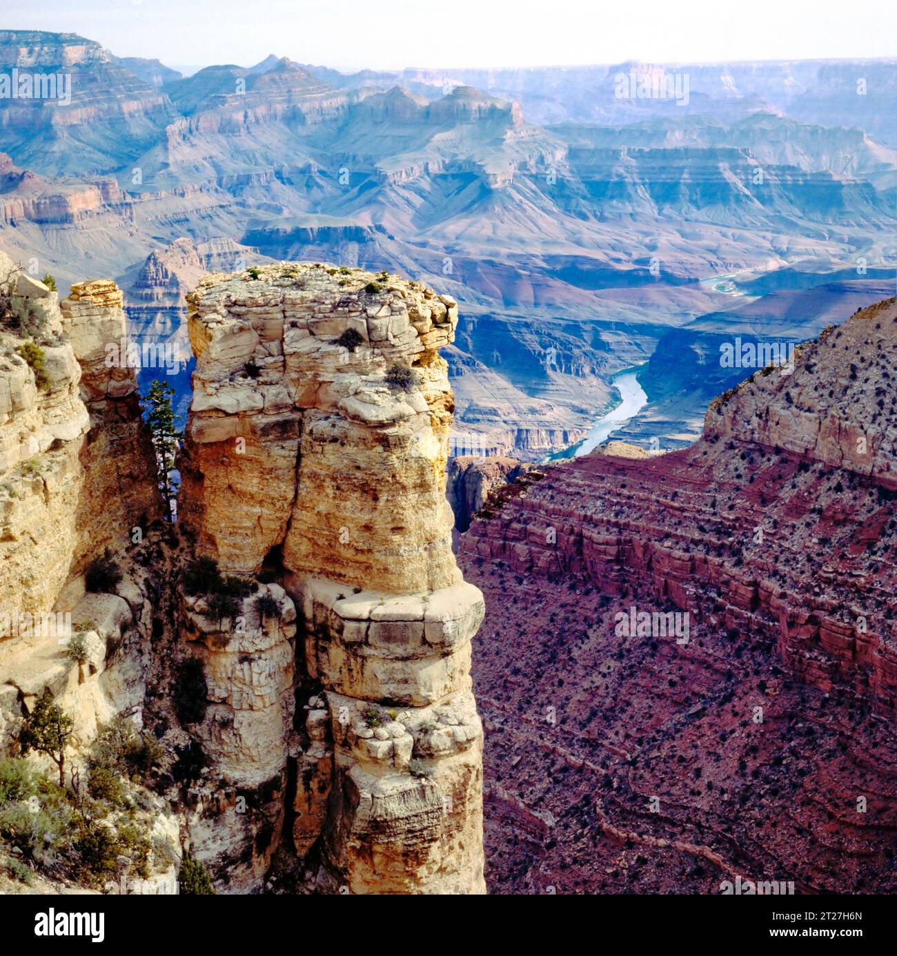 Grand Canyon, Arizona, USA seen from the south rim with the Colorado ...