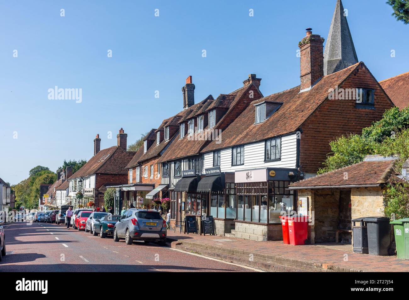 Period buildings, High Street, Mayfield, East Sussex, England, United ...