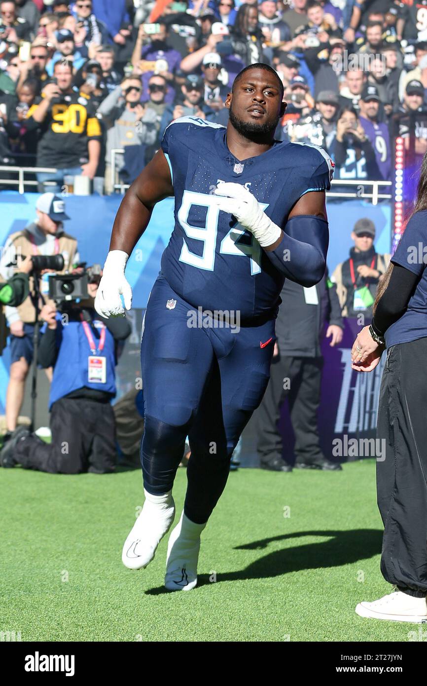 Tennessee Titans defensive tackle Jaleel Johnson (94) runs onto the ...
