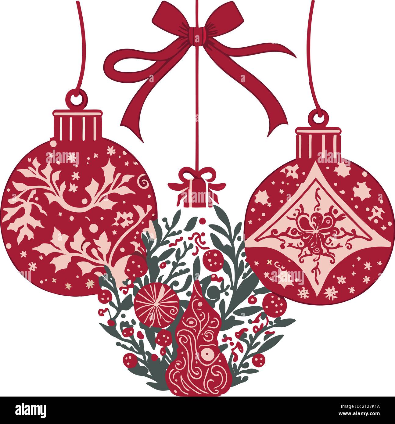 Christmas Ornament Balls Vector Illustration Stock Vector Image & Art ...