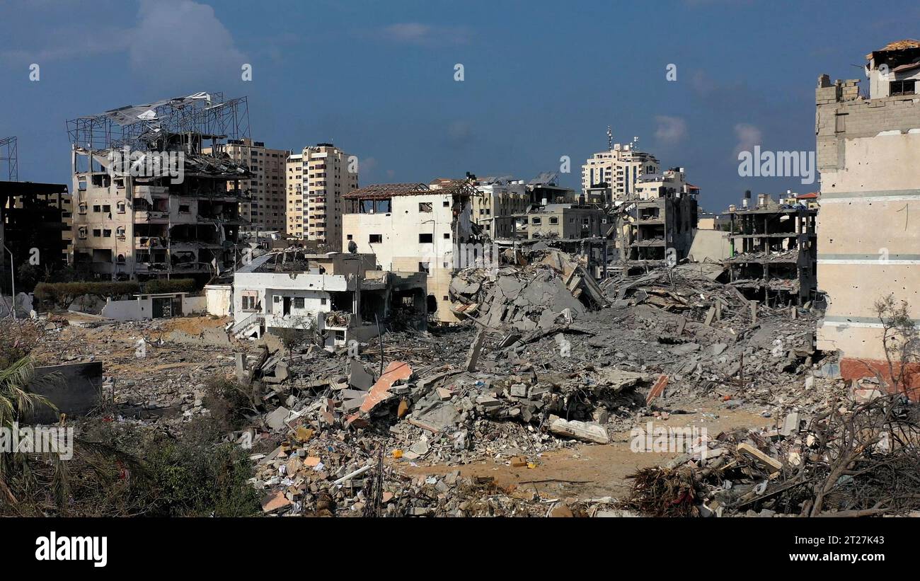 Gaza, Occupied Palestinian Territory. 17th Oct, 2023. Aerial photo ...