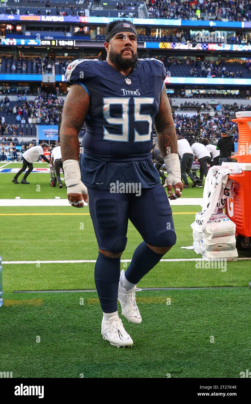 Tennessee Titans defensive tackle Kyle Peko (95) walks off the field at ...