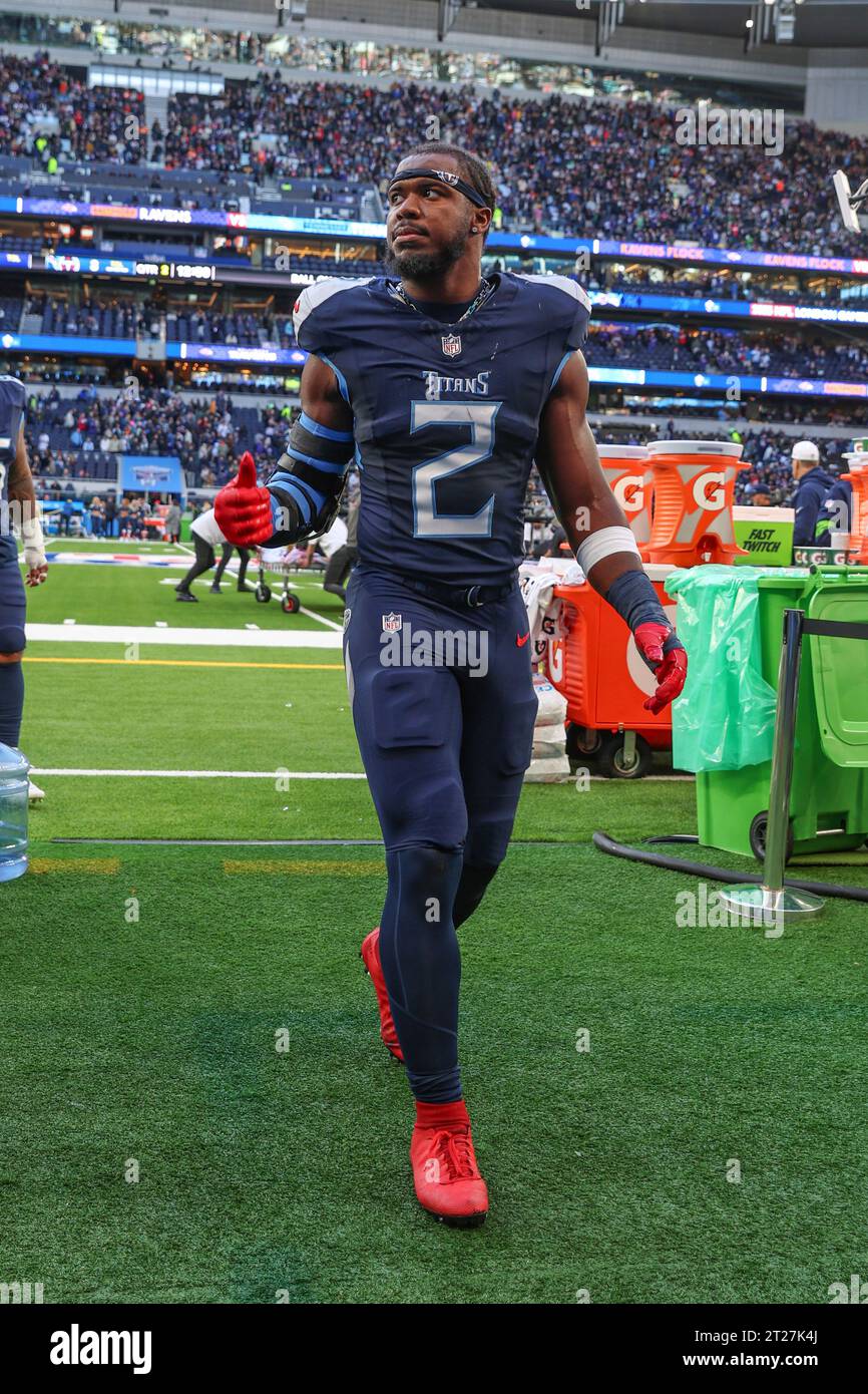 Tennessee Titans linebacker Azeez Al-Shaair (2) walks off the field at ...