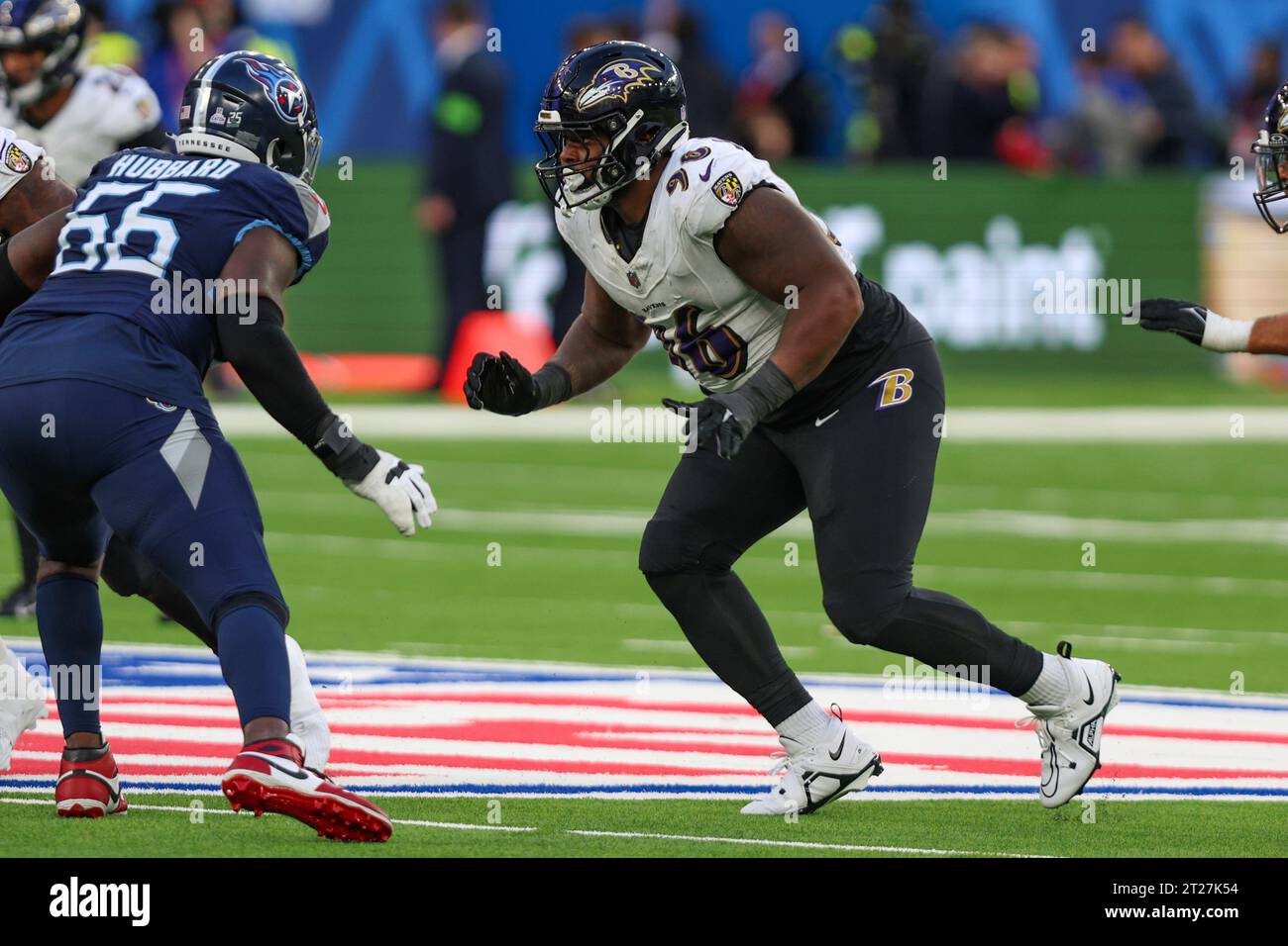 Baltimore Ravens defensive tackle Broderick Washington (96) in action ...