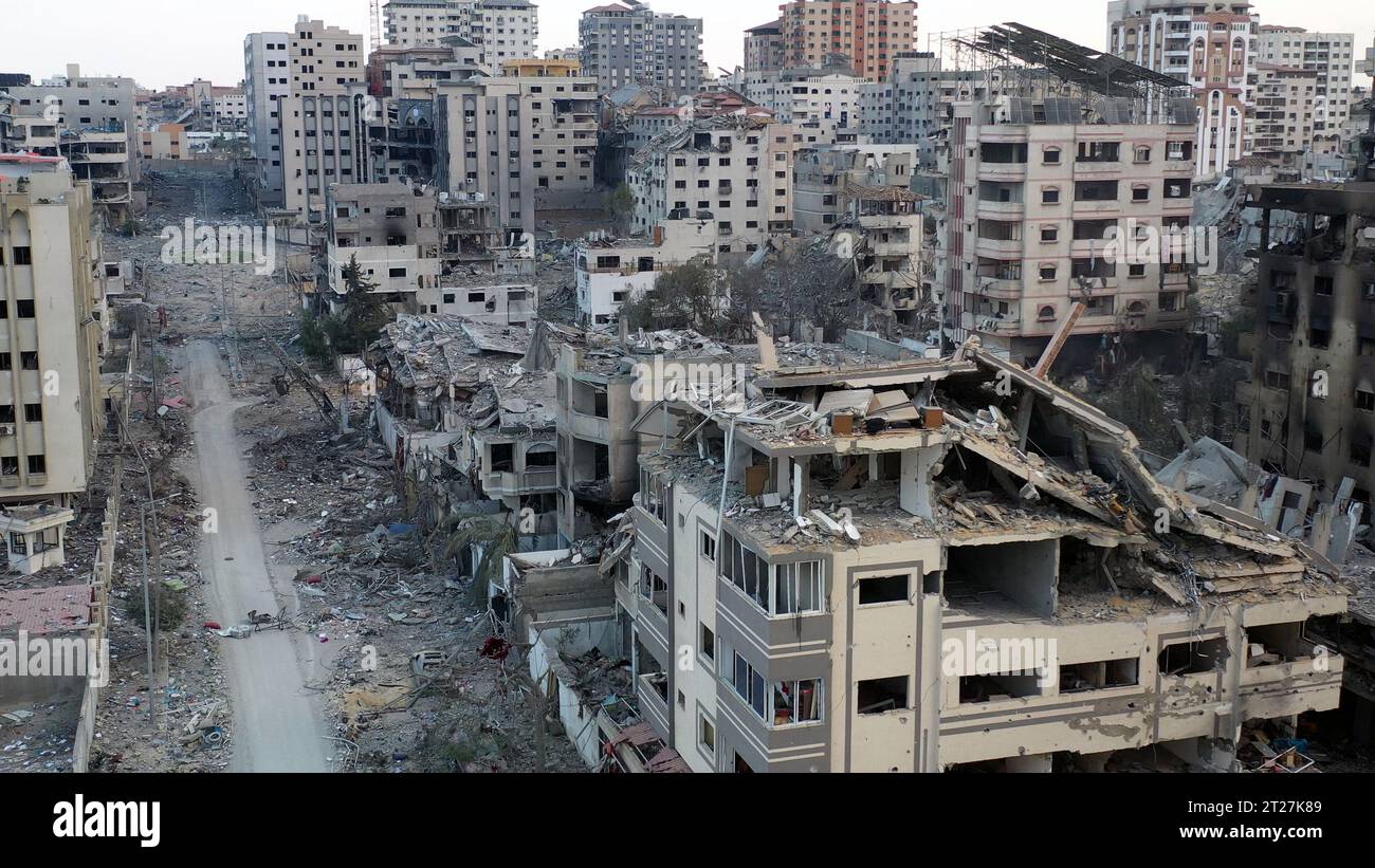 Gaza, Gaza. 17th Oct, 2023. Aerial photo taken by drone shows the ...
