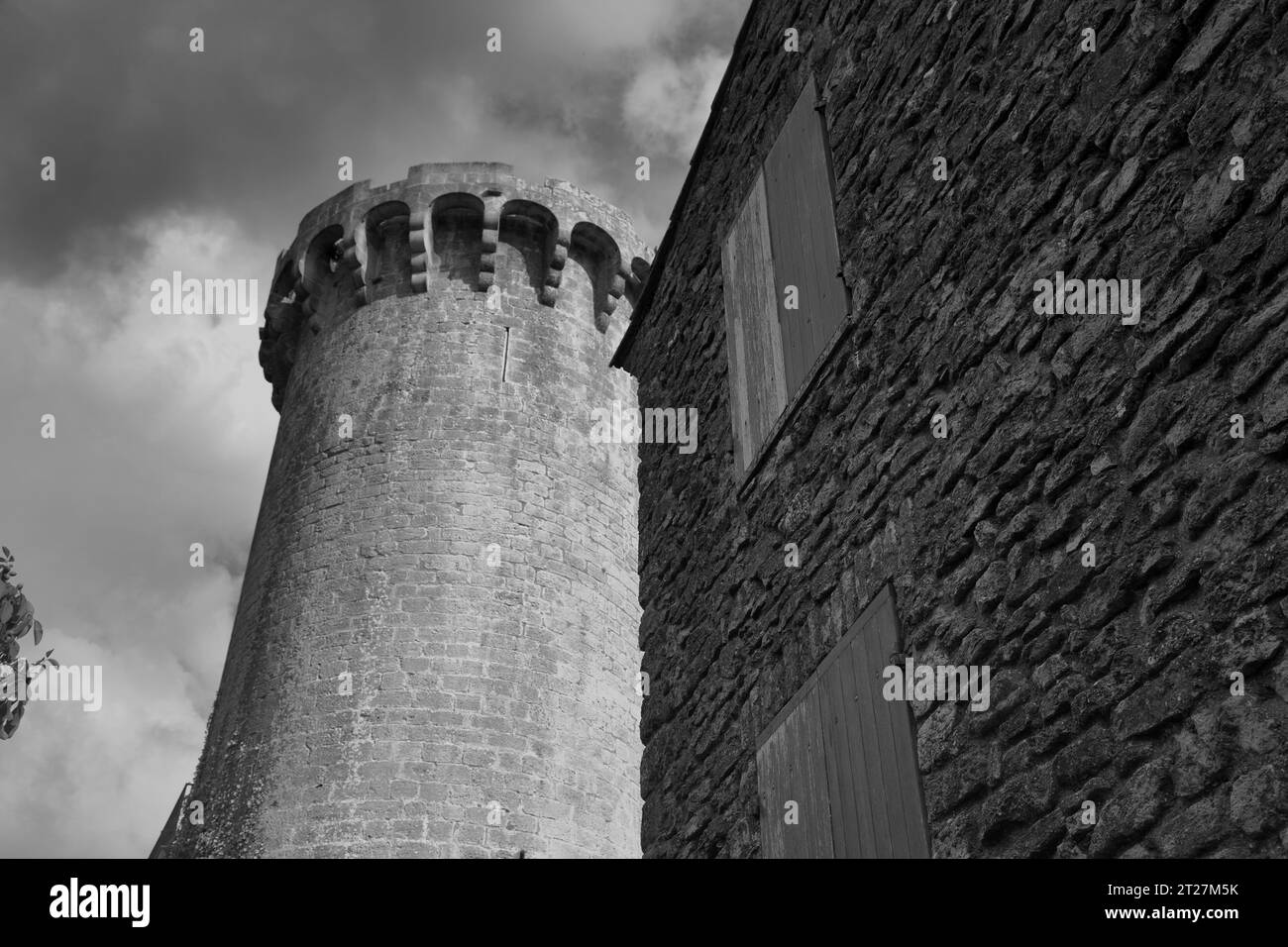the tower of the castle of viens, france Stock Photo - Alamy