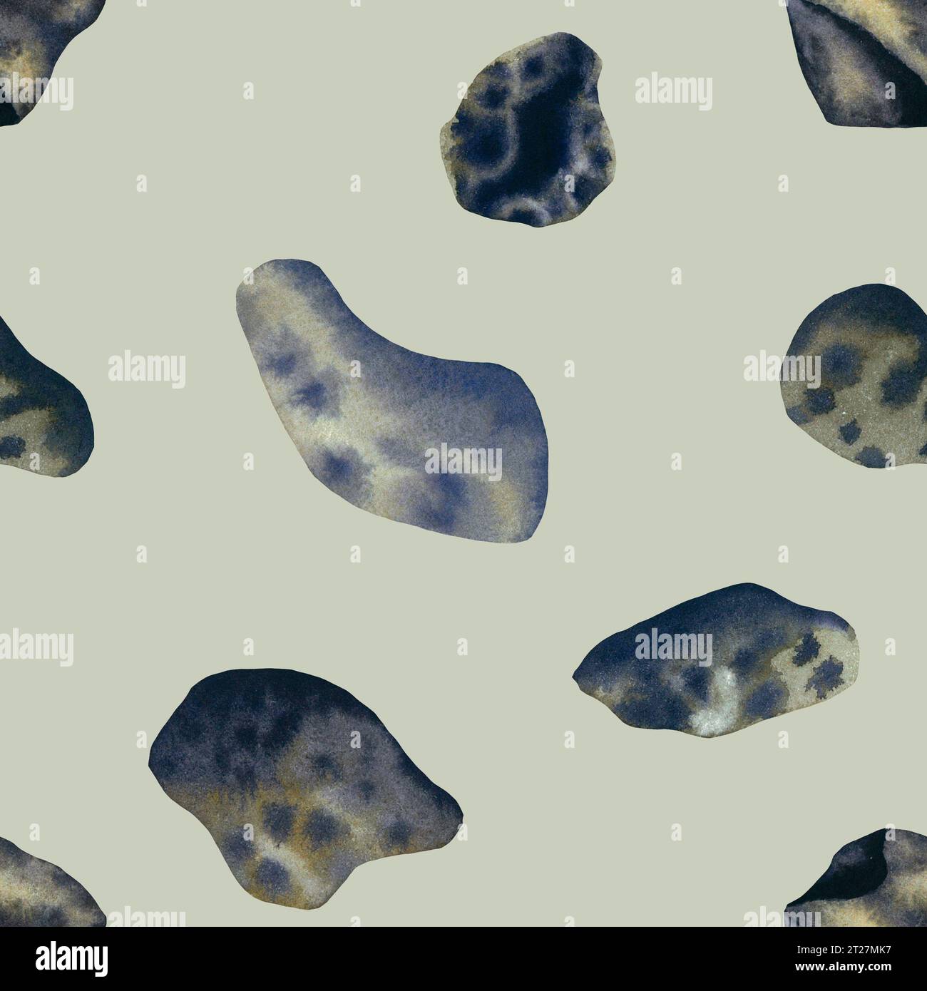 Asteroids seamless pattern. Watercolor rocks abstract background. Hand ...