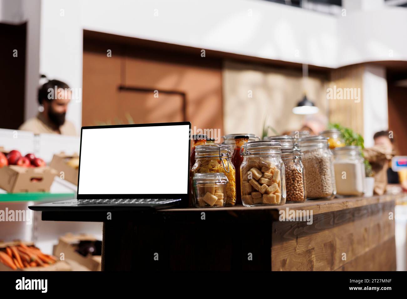 Mockup tablet with empty copy space used as advertising sign in ...