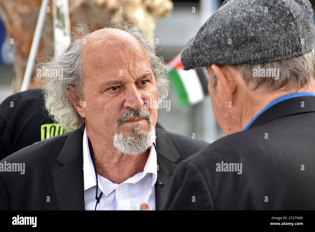 Richard Martin seen chatting with a friend in Marseille. Richard Martin ...