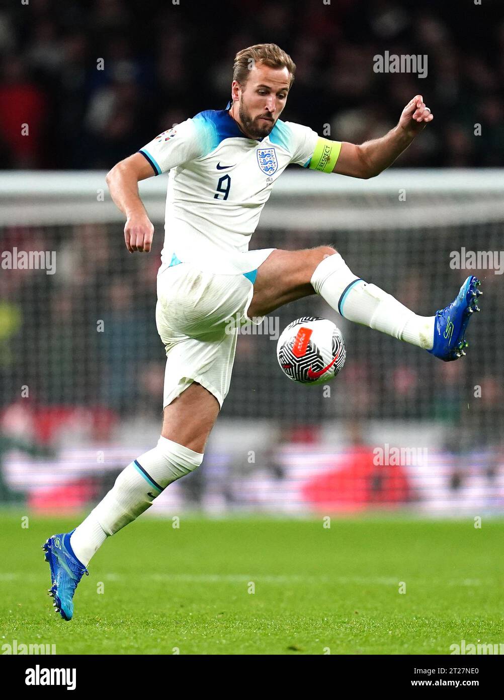 England's Harry Kane controls the ball during the UEFA Euro 2024 ...
