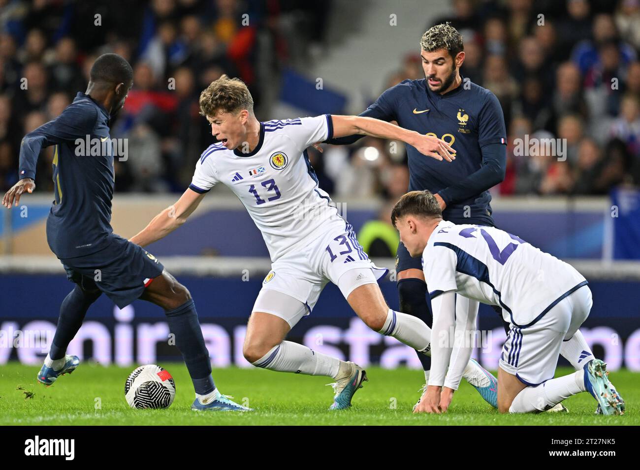 Lille, France. 17th Oct, 2023. Jack Hendry (13) of Scotland pictured in ...