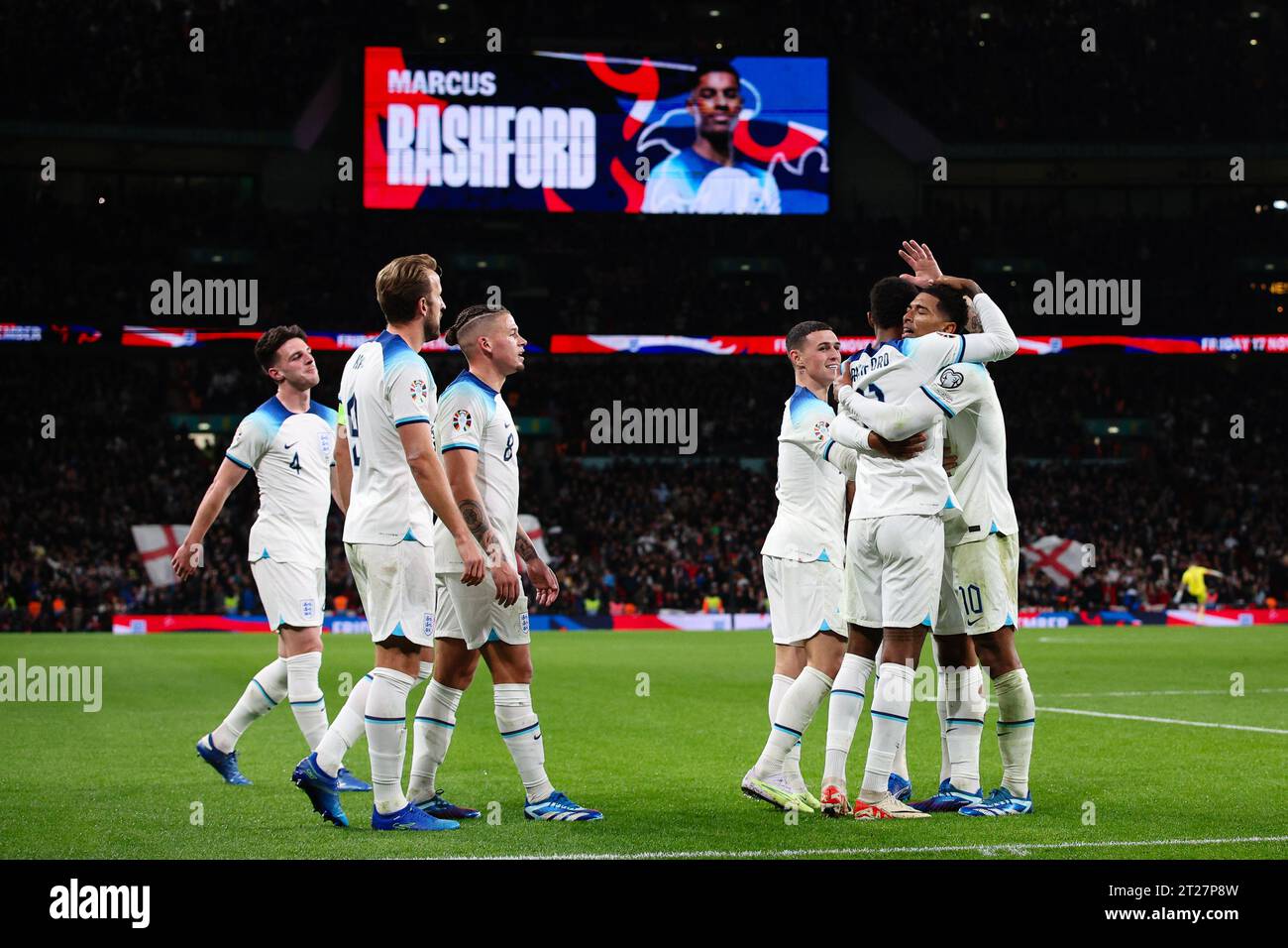 LONDON, UK - 17th Oct 2023: Marcus Rashford of England celebrates ...