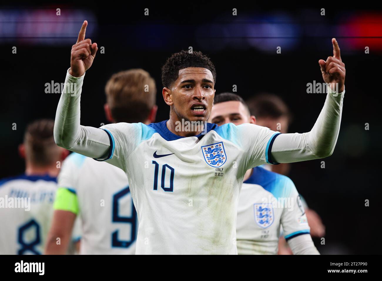 LONDON, UK - 17th Oct 2023: Jude Bellingham of England celebrates his ...