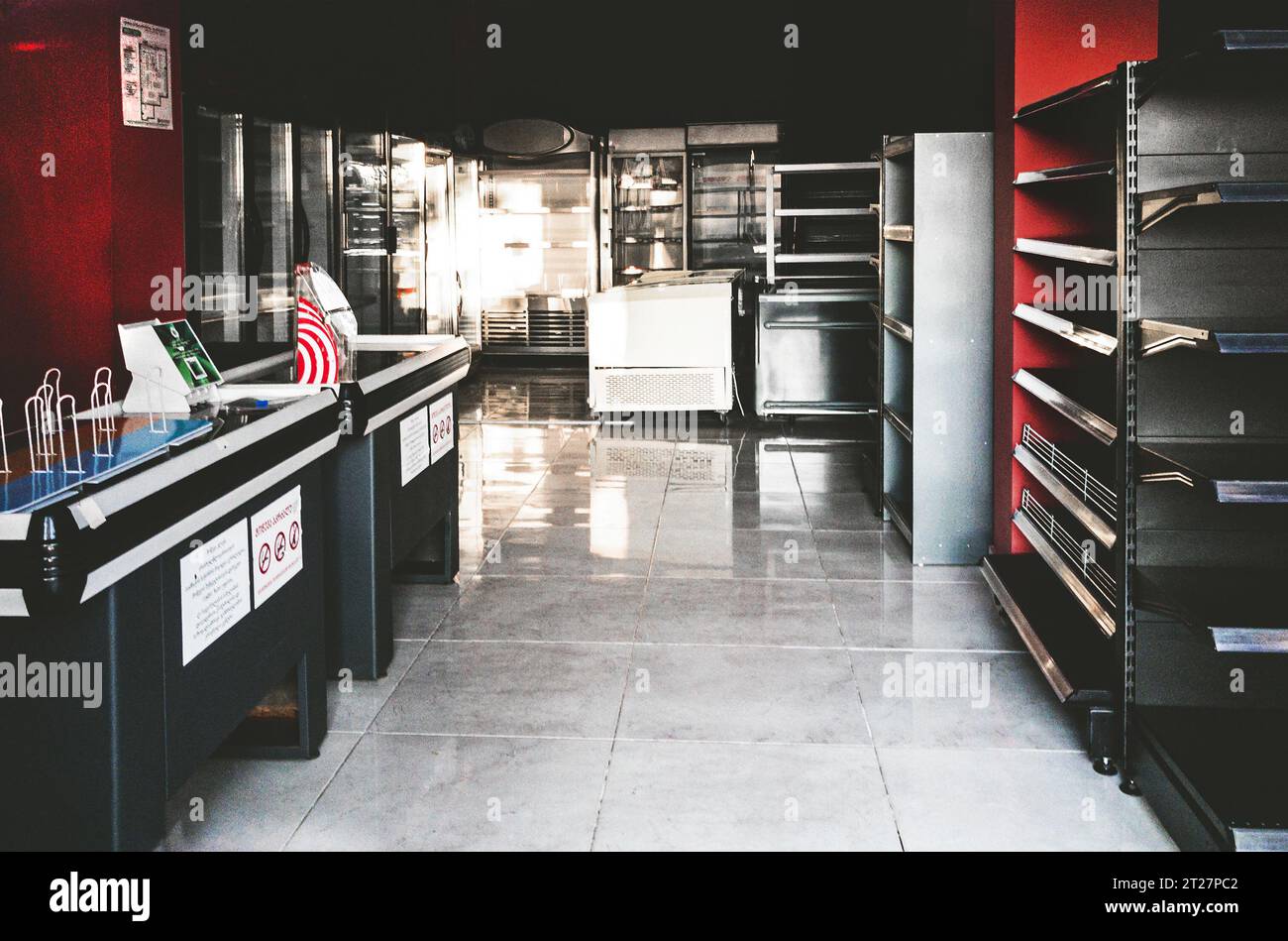 interior of the closed grocery store Stock Photo - Alamy