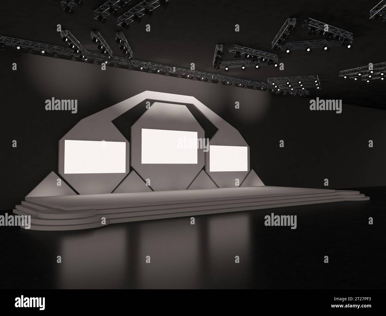 Event stage with octagon backdrop design-led screens for projection ...