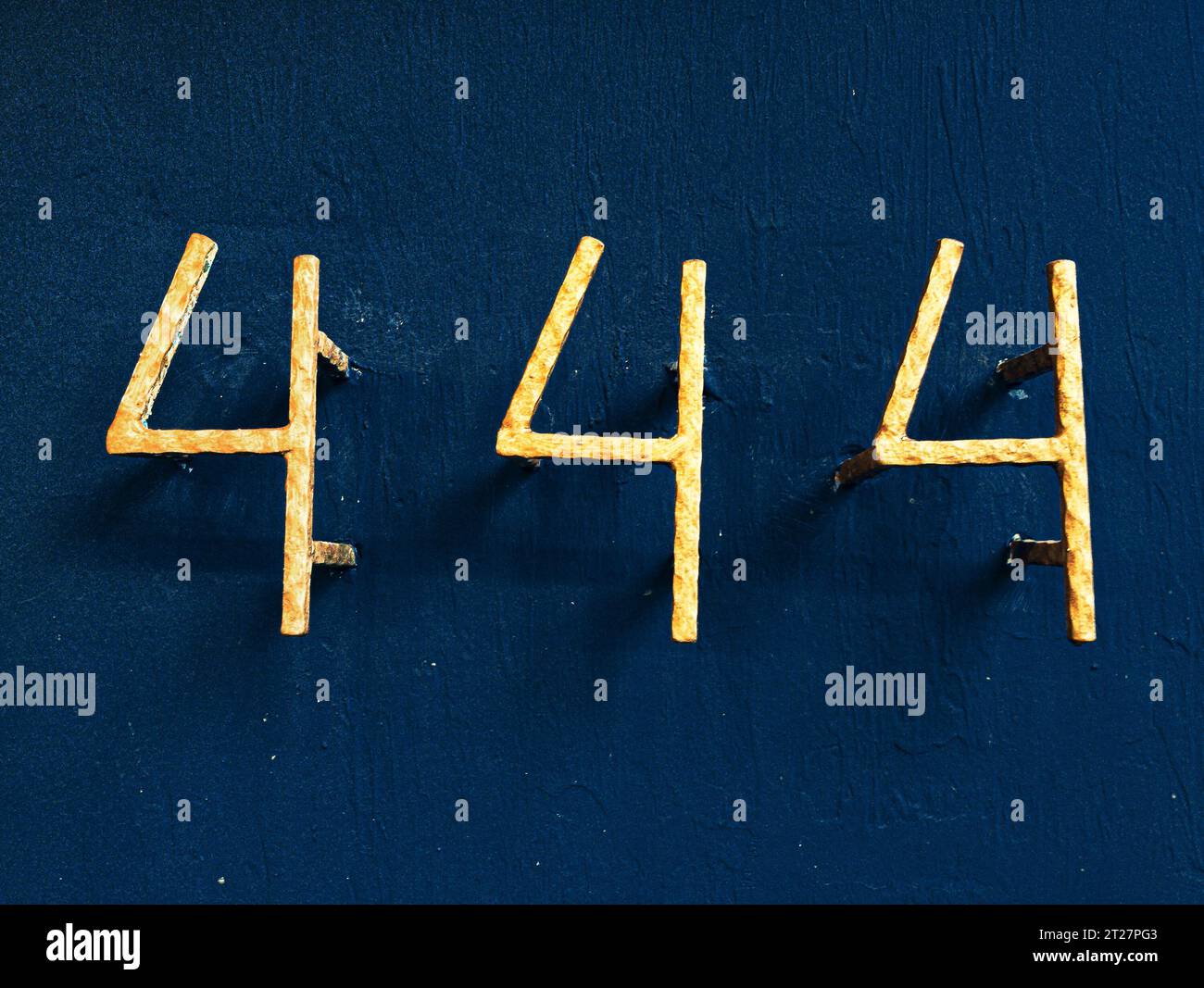 metallic house address number 4 4 4 Stock Photo - Alamy