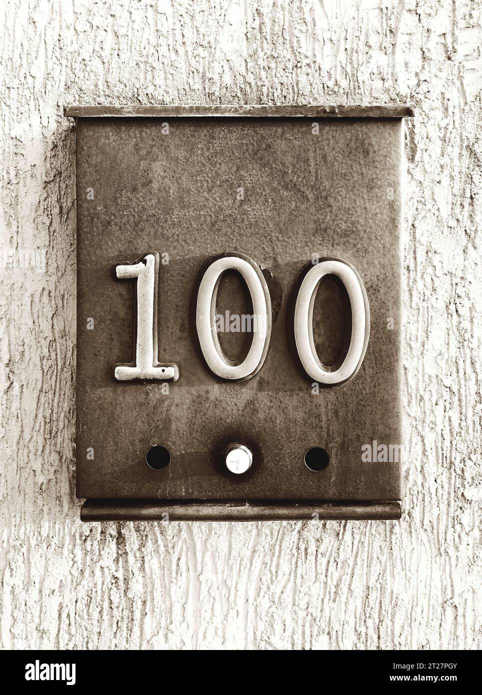 house number 100 on a mailbox Stock Photo - Alamy